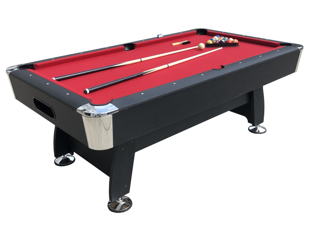 Assembled Rack & Roll Assembled 7Ft Pool Table Red With Auto Ball Retu ...