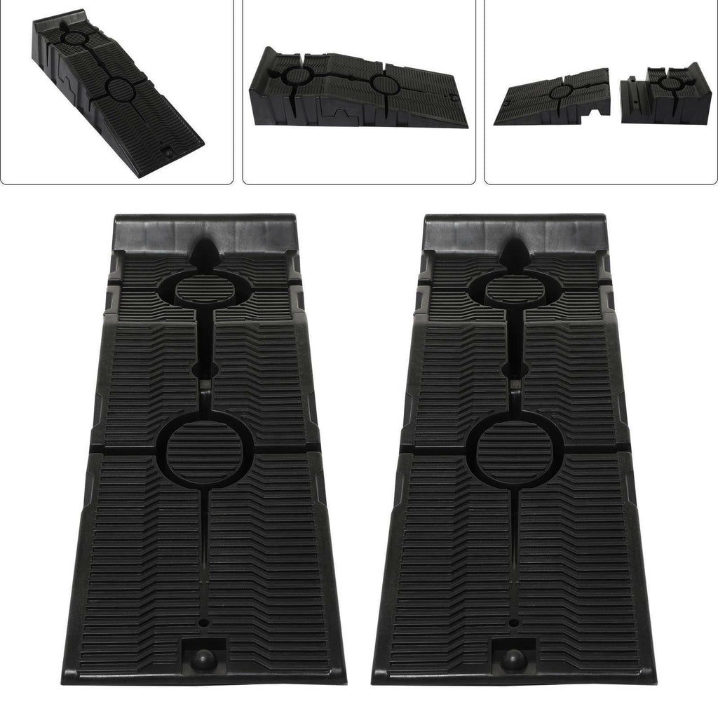 2 X SUPER STABLE EXTRA WIDE HEAVY DUTY PLASTIC CAR RAMPS WIDE WHEELS ...
